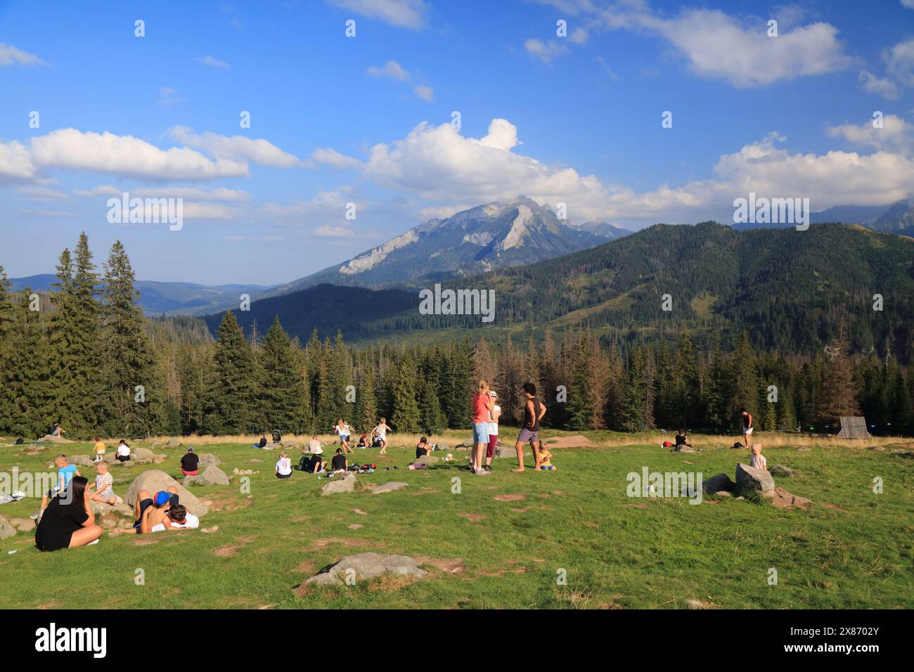 TATRA MOUNTAINS, POLAND - SEPTEMBER 10, 2023: Tourists visit Rusinowa ...