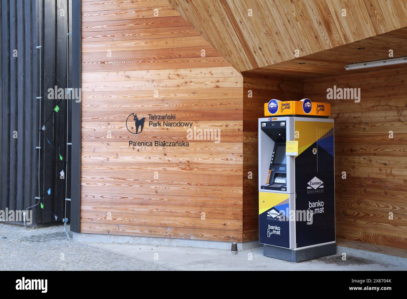 TATRA MOUNTAINS, POLAND - SEPTEMBER 10, 2023: Euronet ATM in famous ...