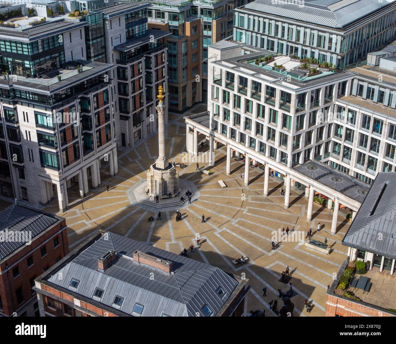 London, UK - March 9th 2024: Paternoster Square, viewed from the Stone ...