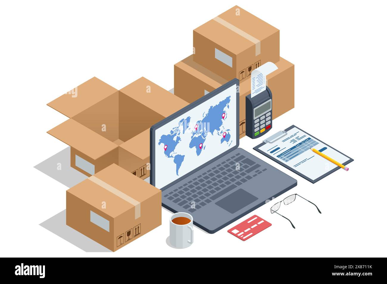 Isometric Logistics, Business logistics, Warehouse Logistic, Online ...