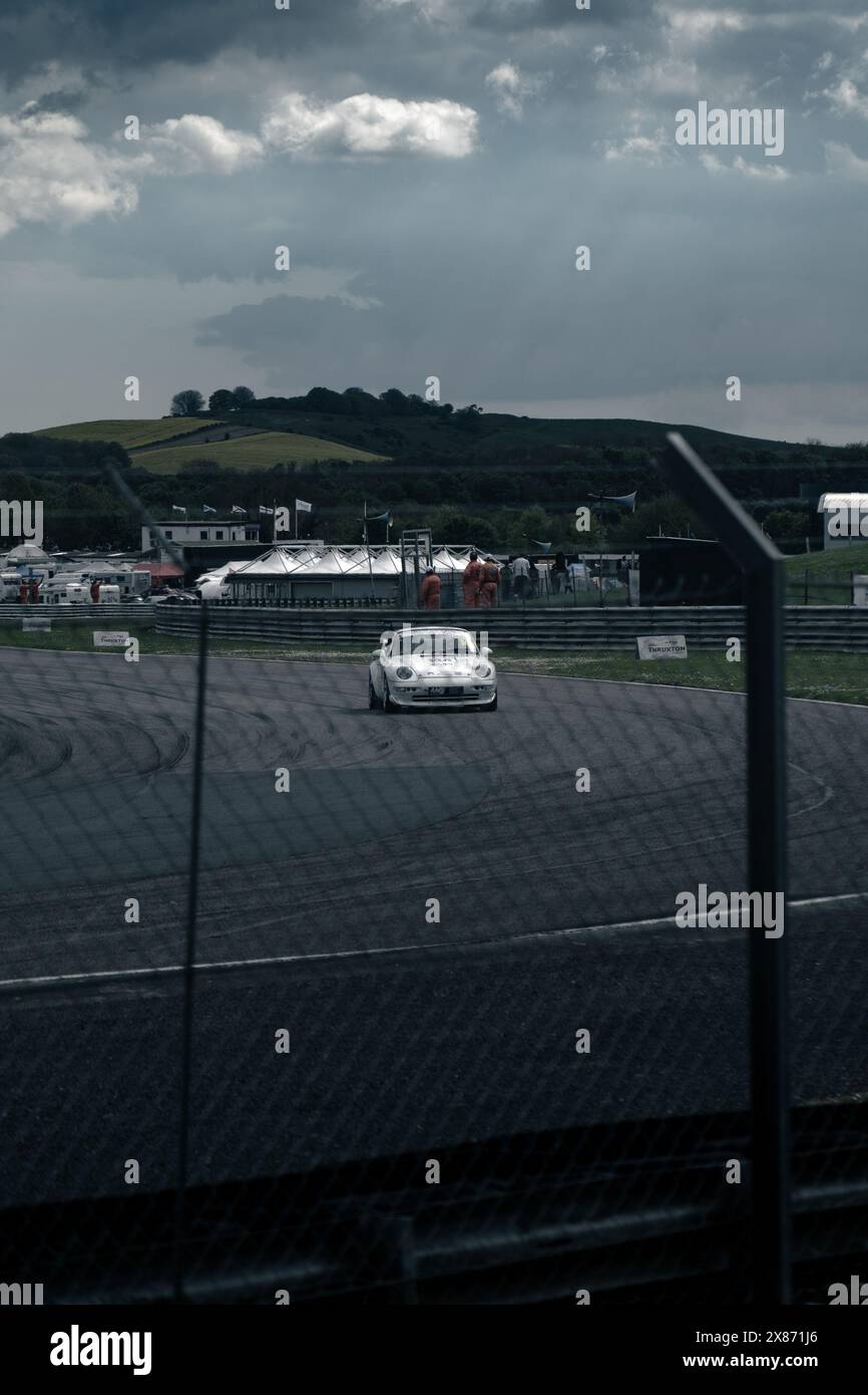 Porsche Spec Racing at Thruxton Motor Circuit Stock Photo - Alamy