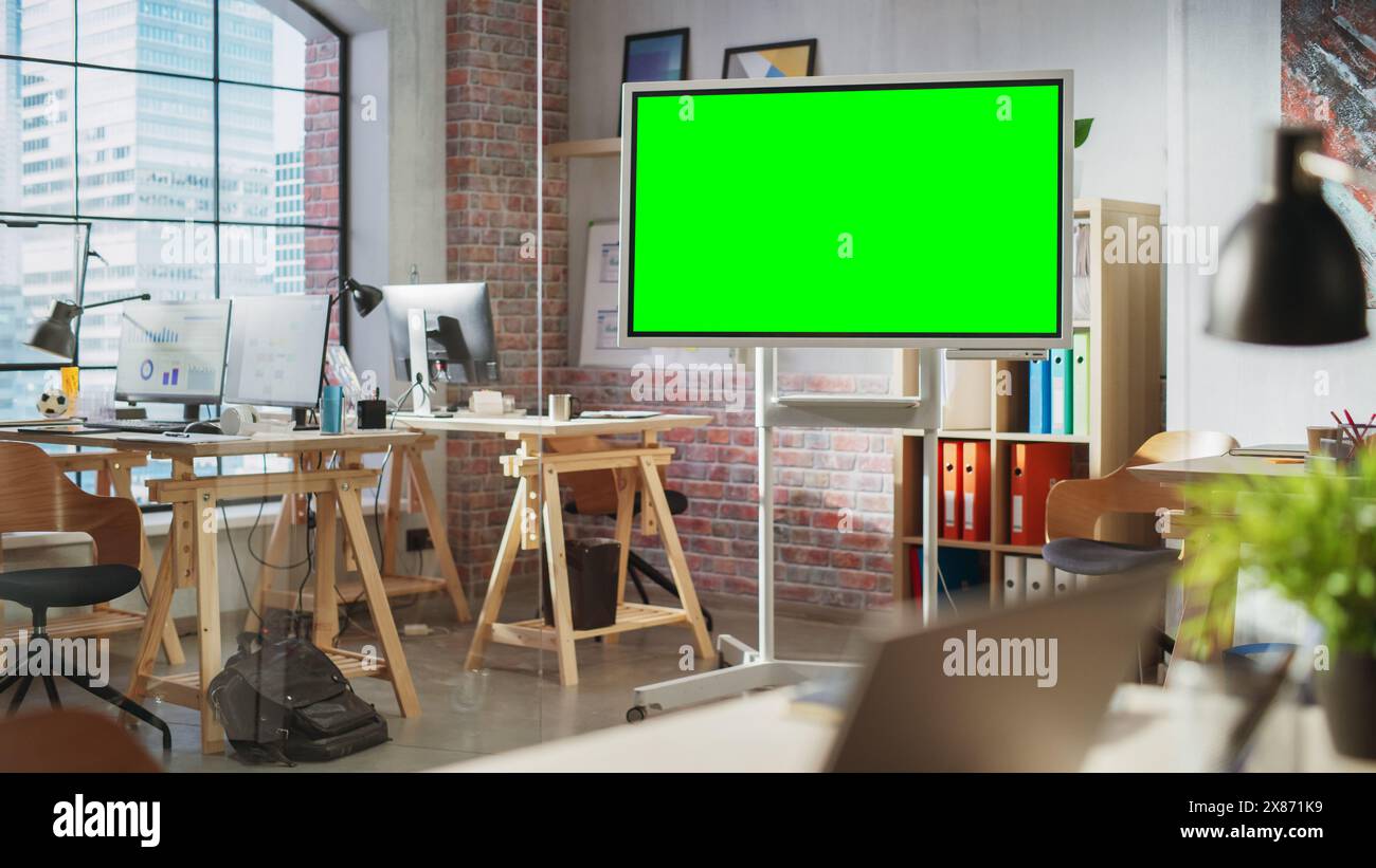 Empty Conference Room for Team Meetings in Modern Creative Agency with ...