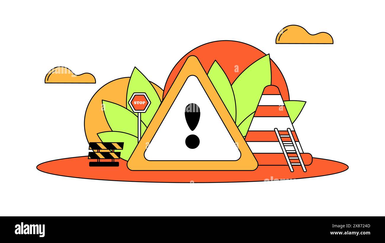 Occupational Safety and Health Administration. Labor Protection. Vector flat OSHA banner ...