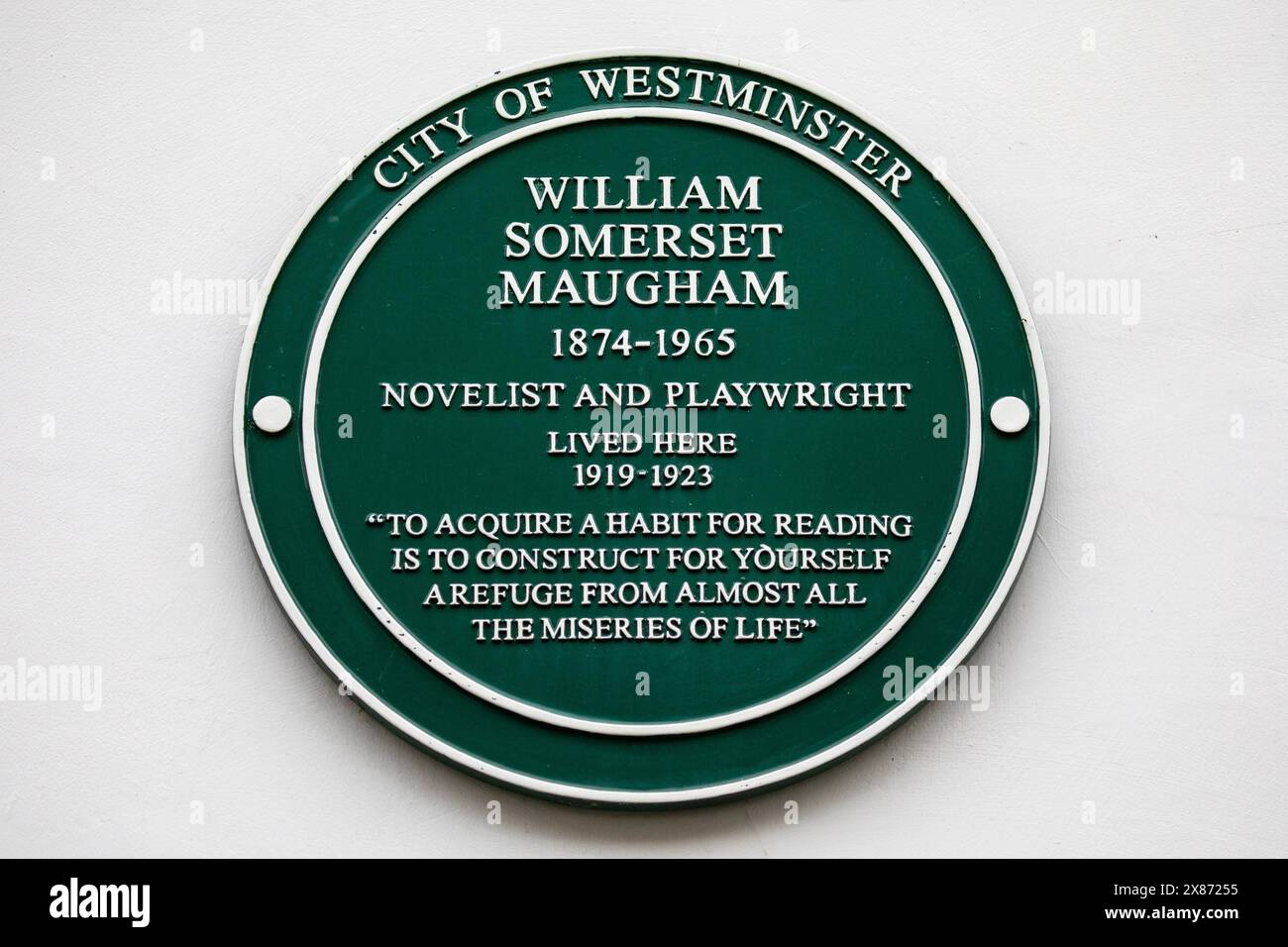 London, UK - March 4th 2024: A plaque on Wyndham Place in London, UK ...