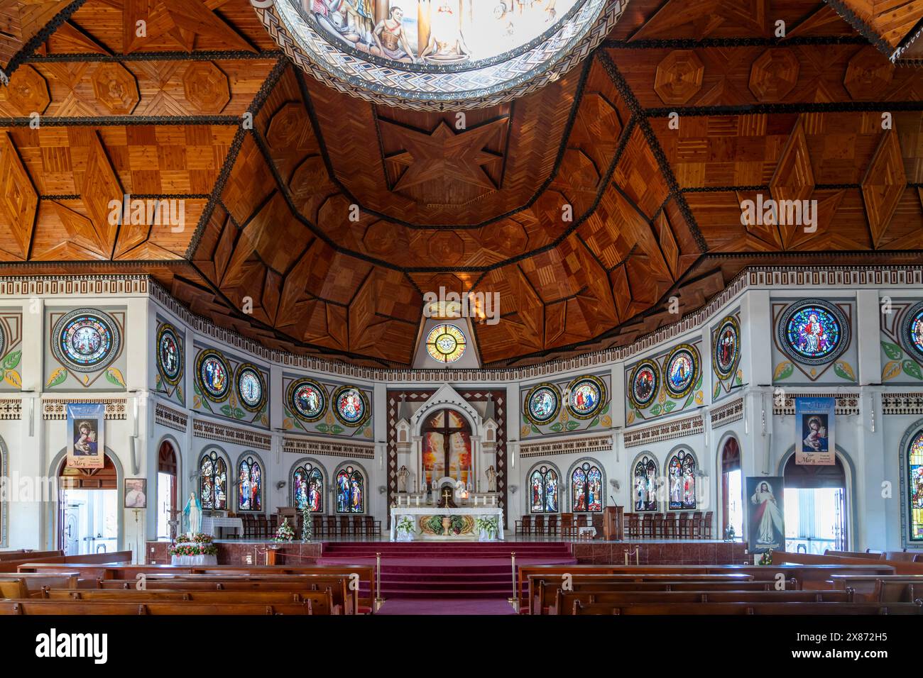 The Immaculate Conception Cathedral interior at Apia Samoa, South ...