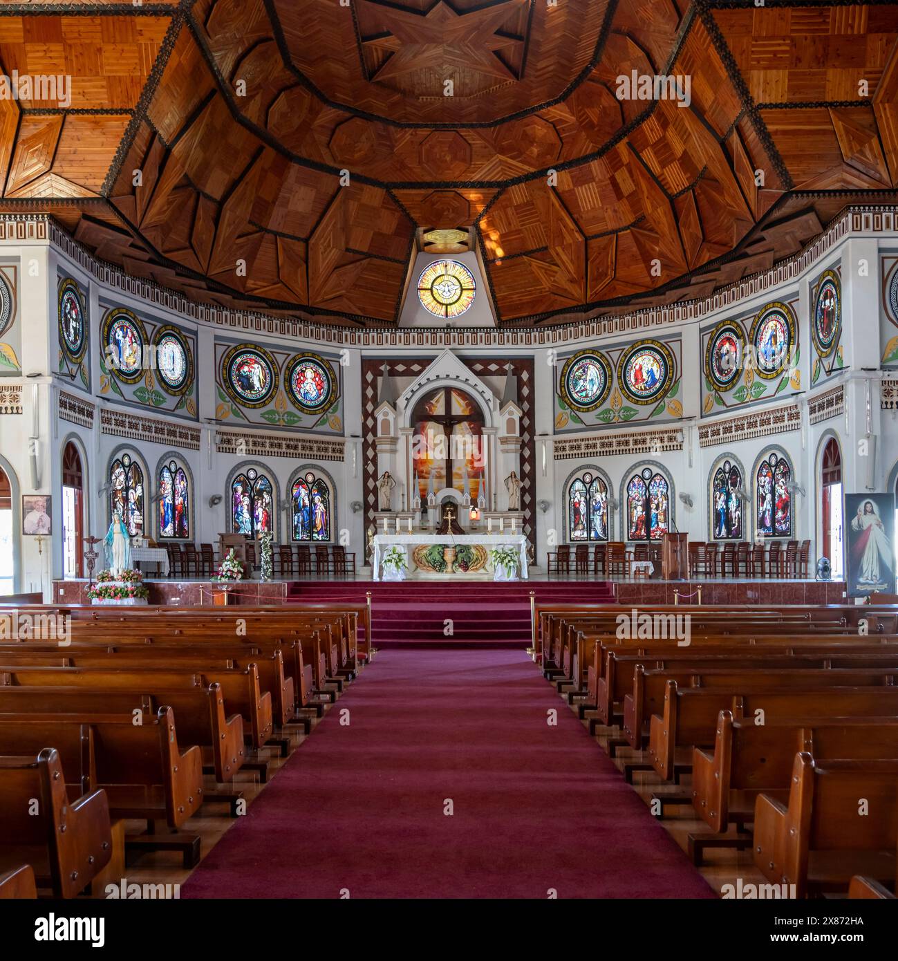The Immaculate Conception Cathedral interior at Apia Samoa, South ...