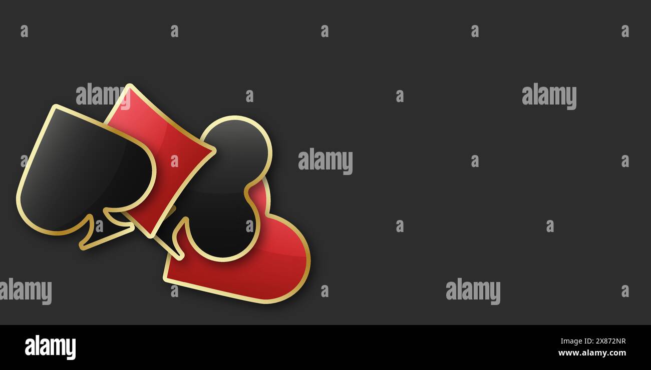 Hearts diamonds clubs spades sign realistic chips. Glossy playing card ...