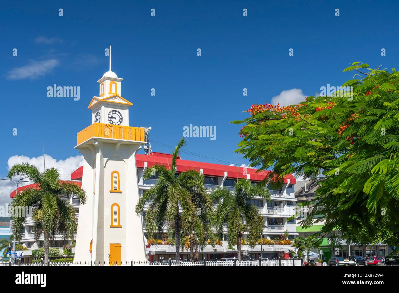 The town clock tower at Apia Samoa, South Pacific Stock Photo - Alamy