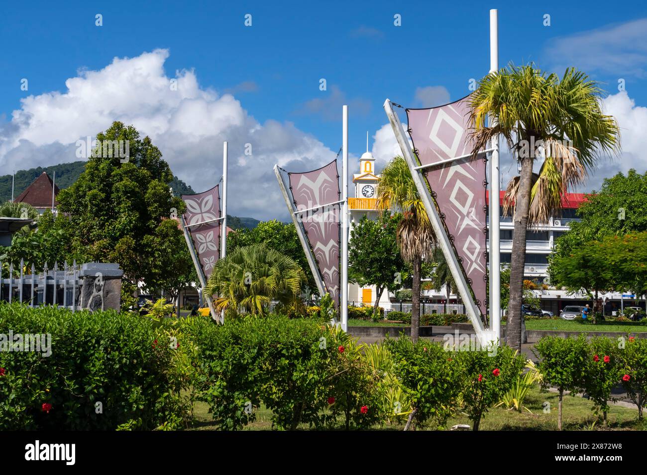 The town clock tower at Apia Samoa, South Pacific Stock Photo - Alamy