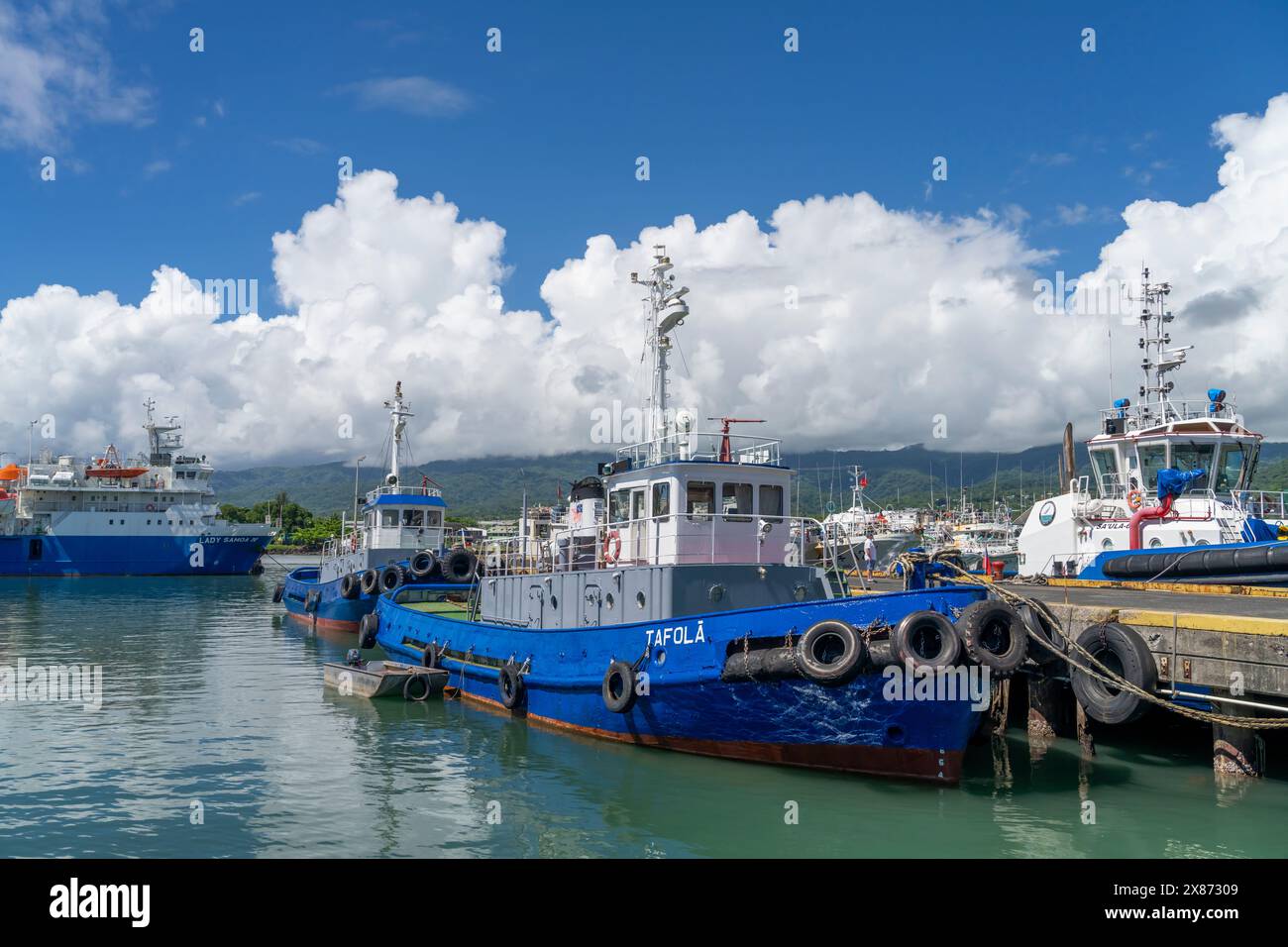 The harbour with tugboats at Apia, Samoa, South Pacific Stock Photo - Alamy