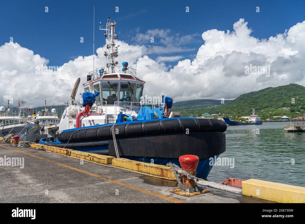 The harbour with tugboats at Apia, Samoa, South Pacific Stock Photo - Alamy