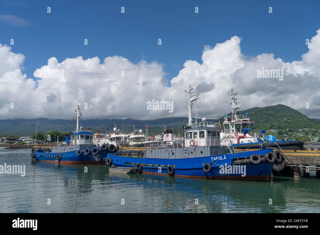 The harbour with tugboats at Apia, Samoa, South Pacific Stock Photo - Alamy