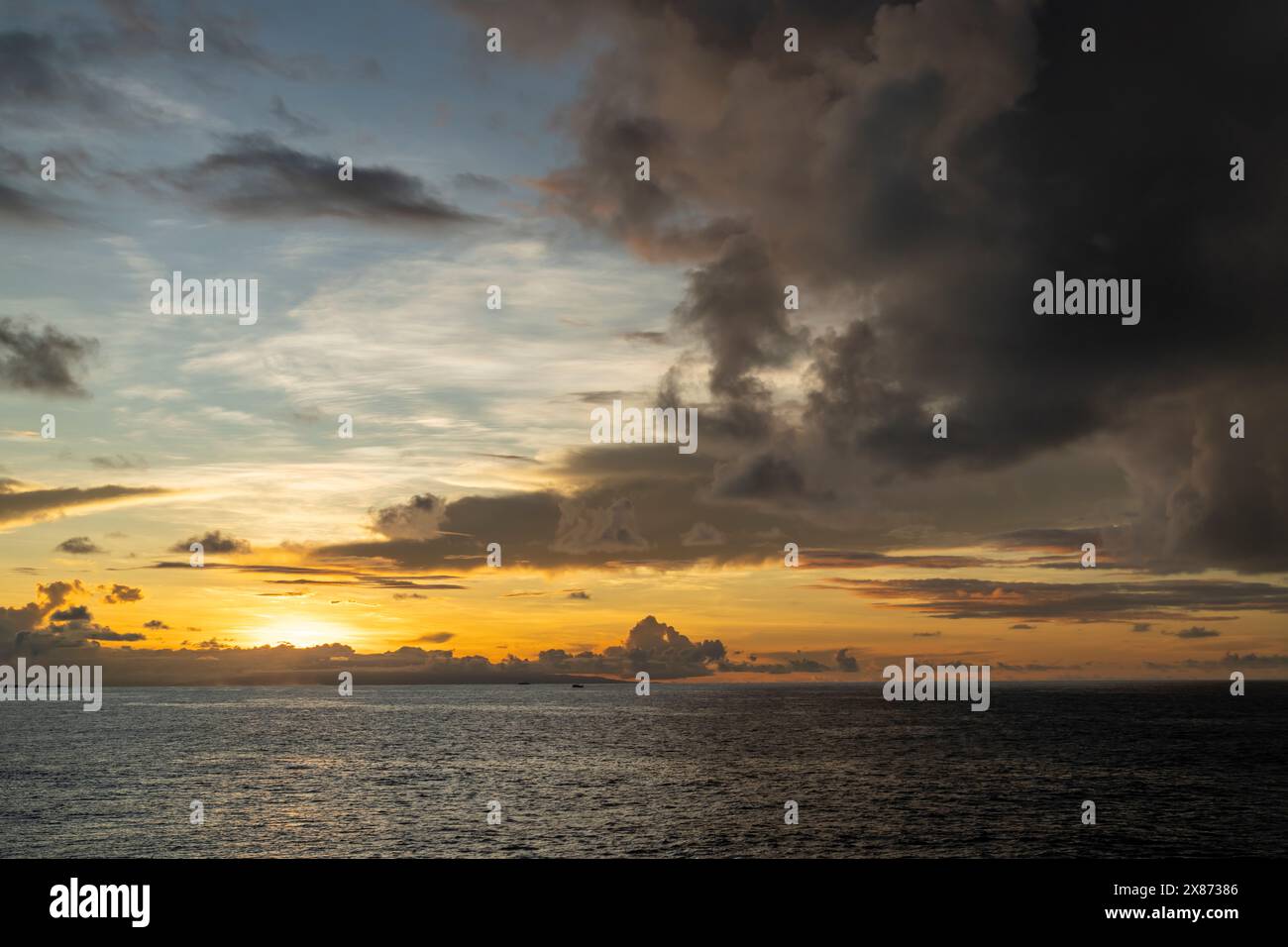 Dramatic clouds and sunset near Apia Samoa, South Pacific Stock Photo ...