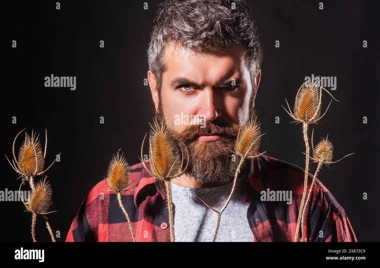 Beard bristled. Male prickly stubble concept. The prickly bristle ...