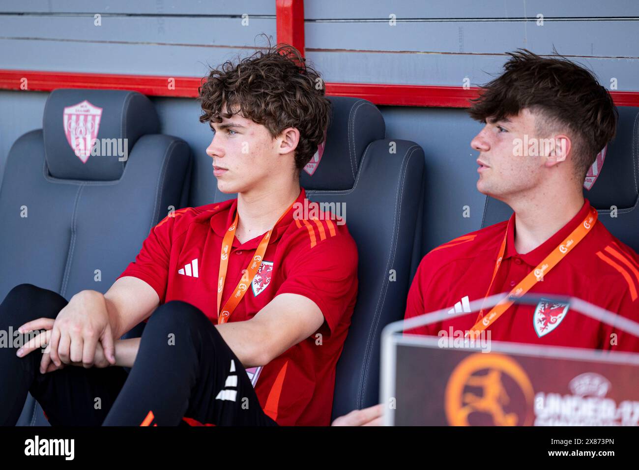 LARNACA, CYPRUS - 23RD MAY 2024: Louis Griffiths arrives ahead of the ...