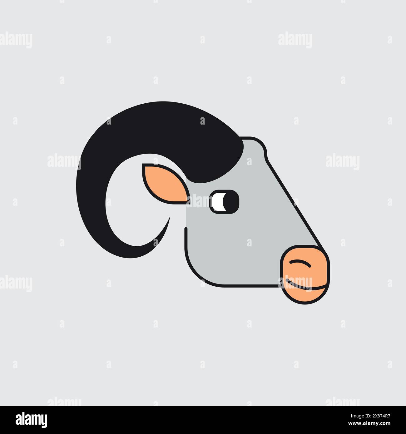Sheep Head. Cartoon Style. Vector Stock Vector Image & Art - Alamy