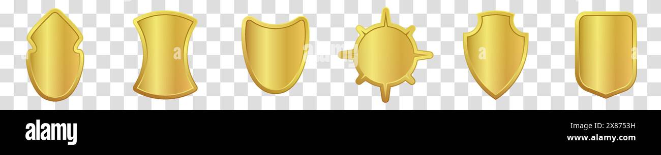 Glass and glossy sign trophy medal collection. Vector illustration. Set ...