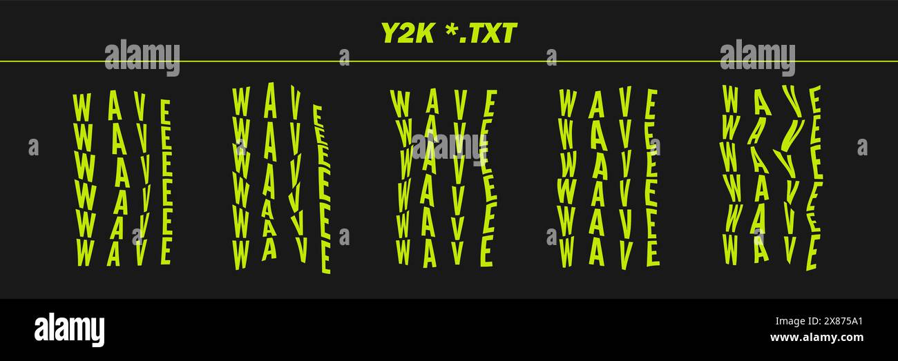 Collection psychedelic written words - WAVE. Psychedelic retro ...