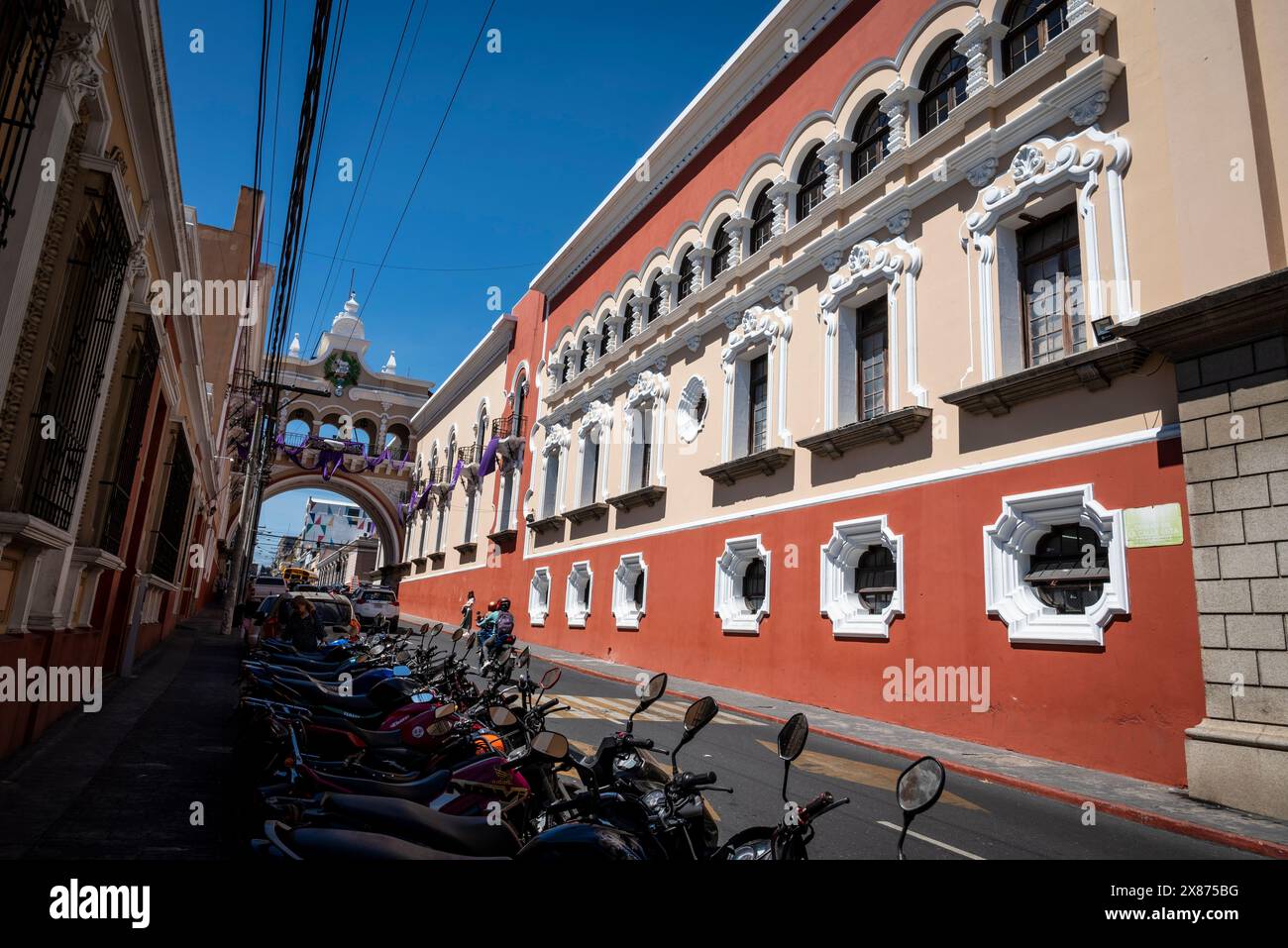 Colonial architecture in the Zone 1 District, Guatemala City, Guatemala ...