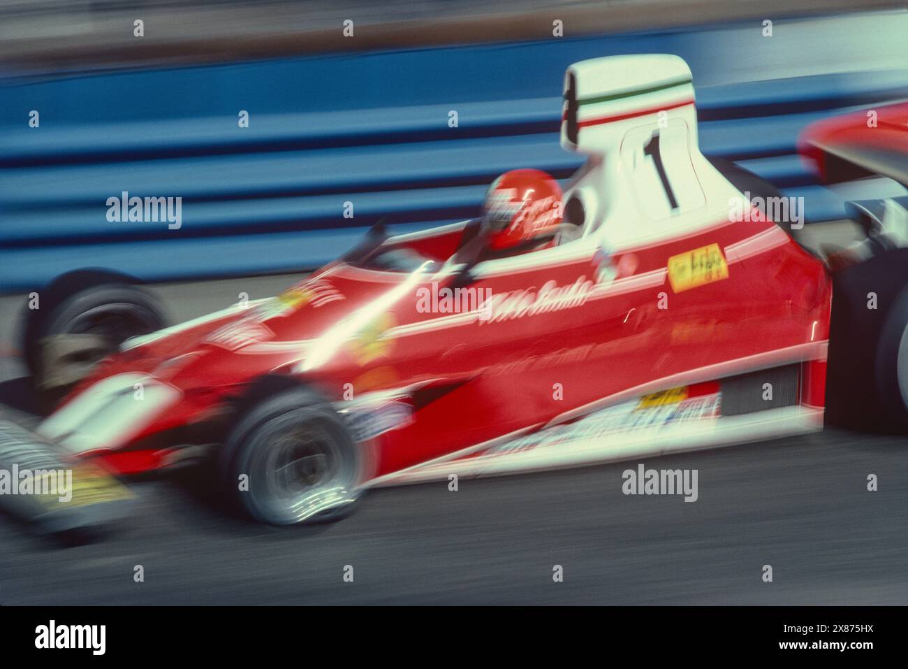 Niki Lauda in 312T Ferrari on way to 2nd place finish in Inaugural USGP ...