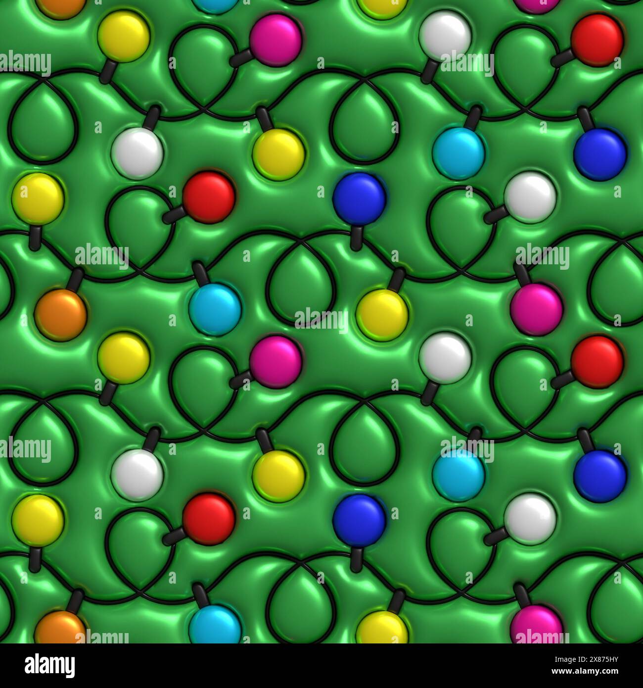 Christmas light 3D inflated bubble pattern. Puffy seamless tileable ...