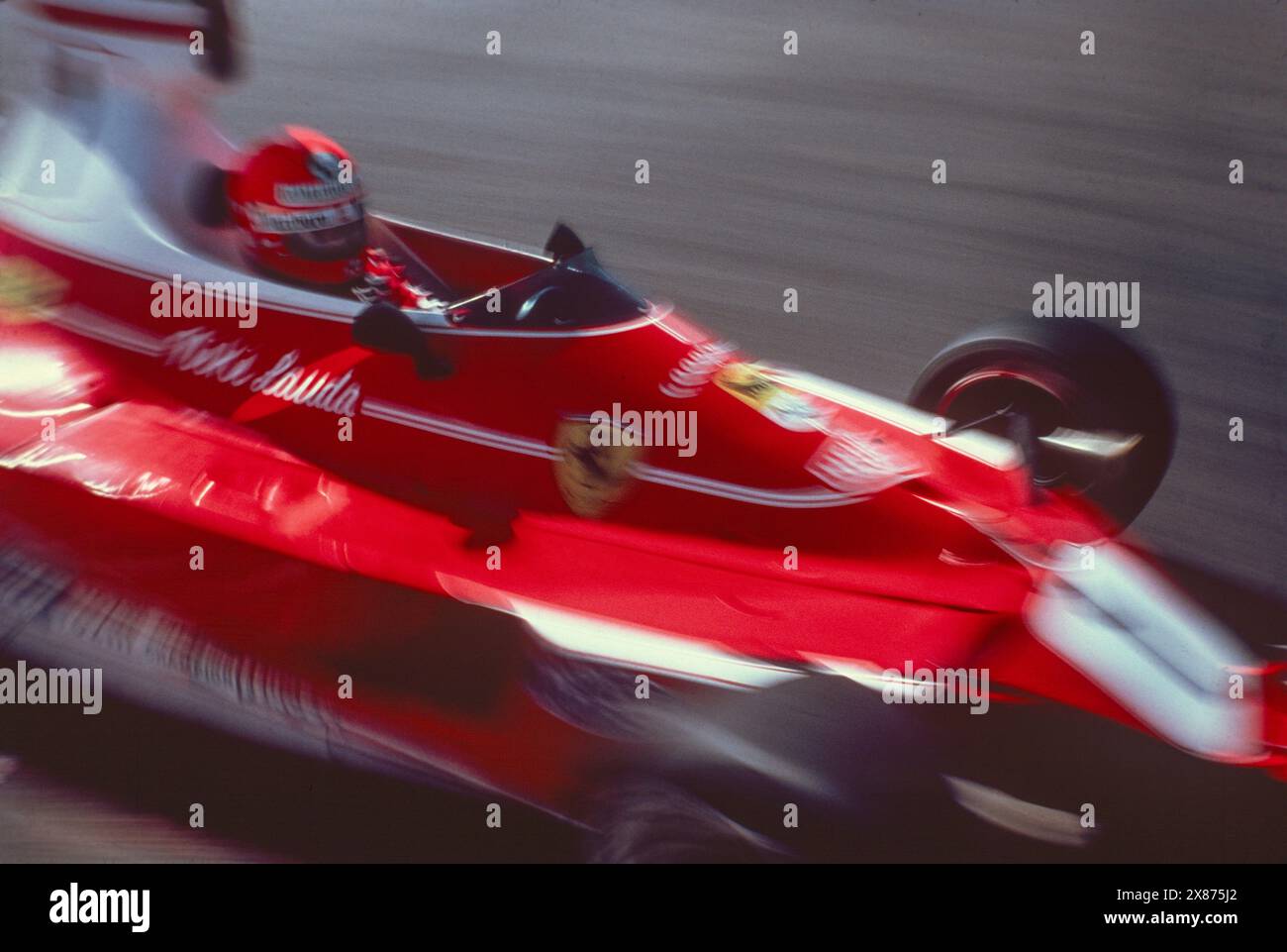 Niki Lauda in 312T Ferrari on way to 2nd place finish in Inaugural USGP ...