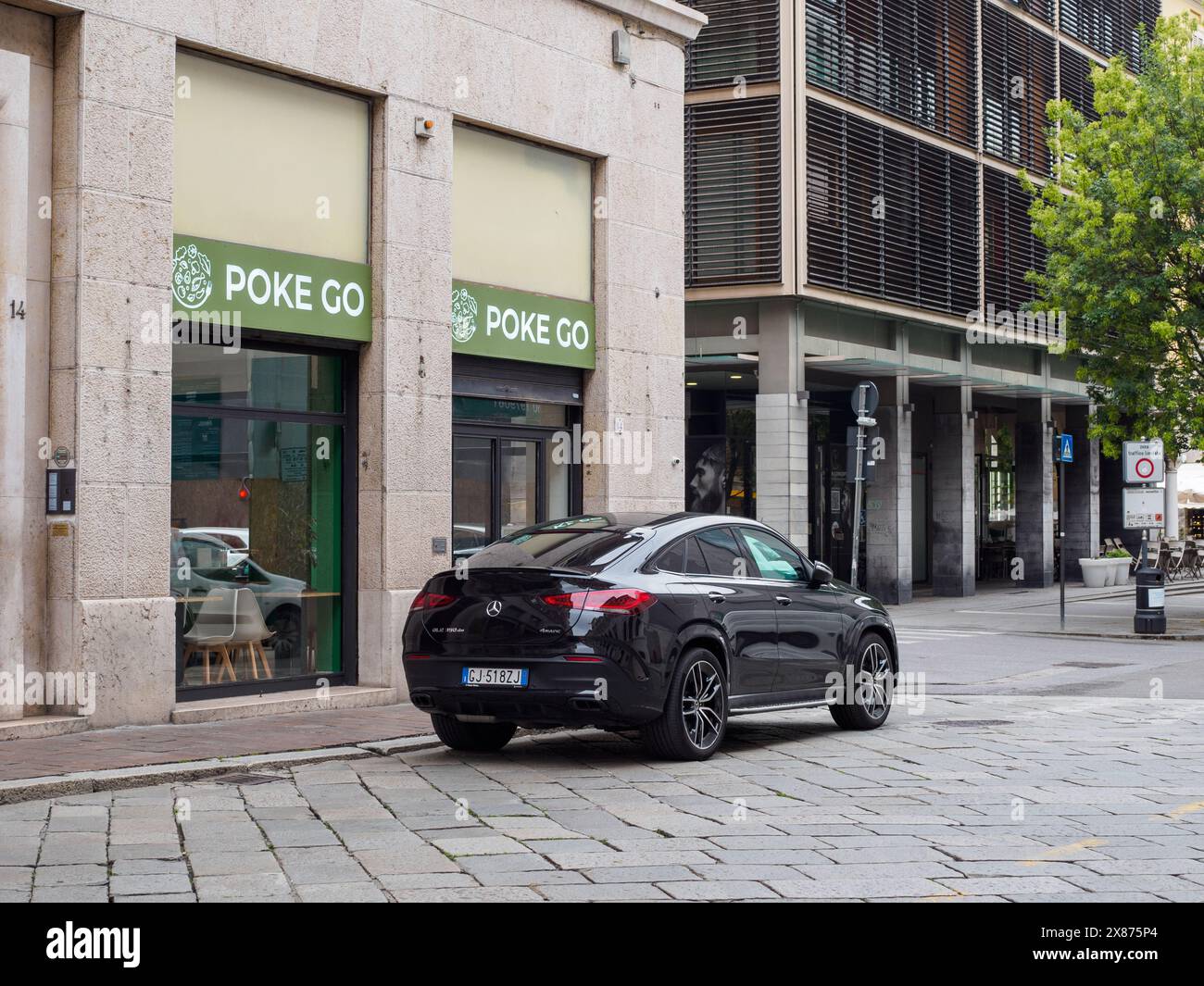 Cremona, Italy - May 5th 2024, Sleek black suv with shiny rims parked ...