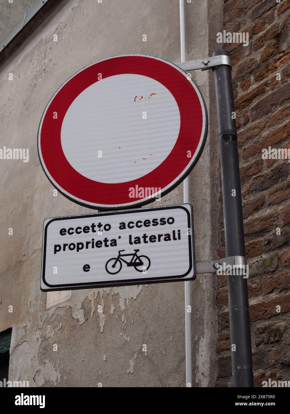 Cremona, Italy - May 5th 2024, Red and white circular no entry traffic ...