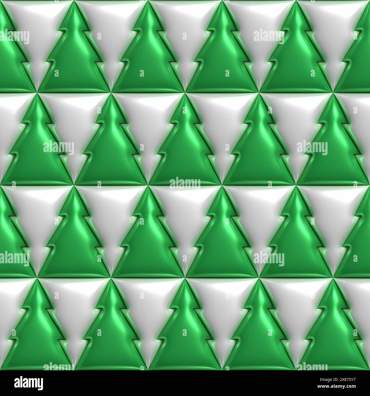 Christmas tree 3D inflated bubble pattern. Puffy seamless tileable ...