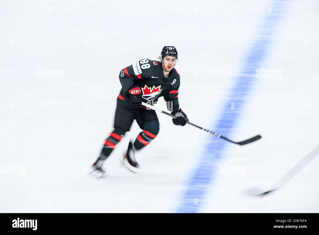 PRAGUE, CZECH REPUBLIC - 23 MAY, 2024:Mascot Bob. The game of IIHF 2024 ...