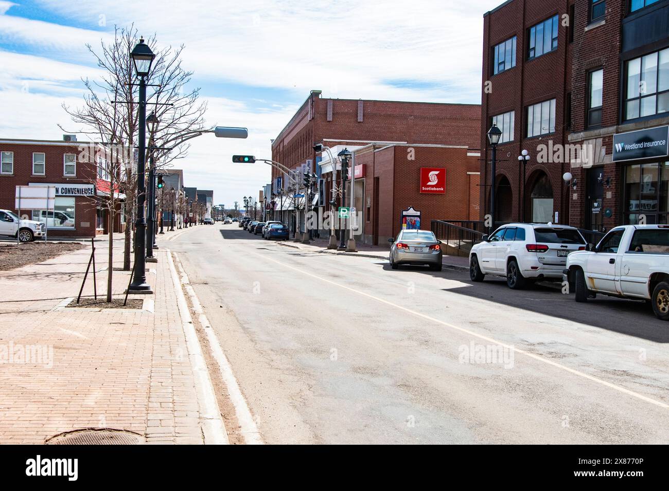 Water Street in downtown Summerside, Prince Edward Island, Canada Stock ...