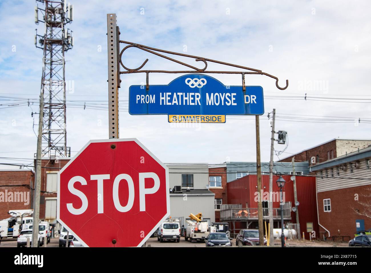 Heather Moyse Drive sign in downtown Summerside, Prince Edward Island, Canada Stock Photo - Alamy
