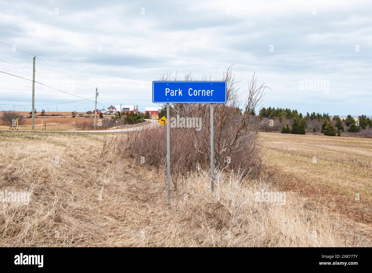 Welcome to Park Corner sign on route 20 in Prince Edward Island, Canada ...