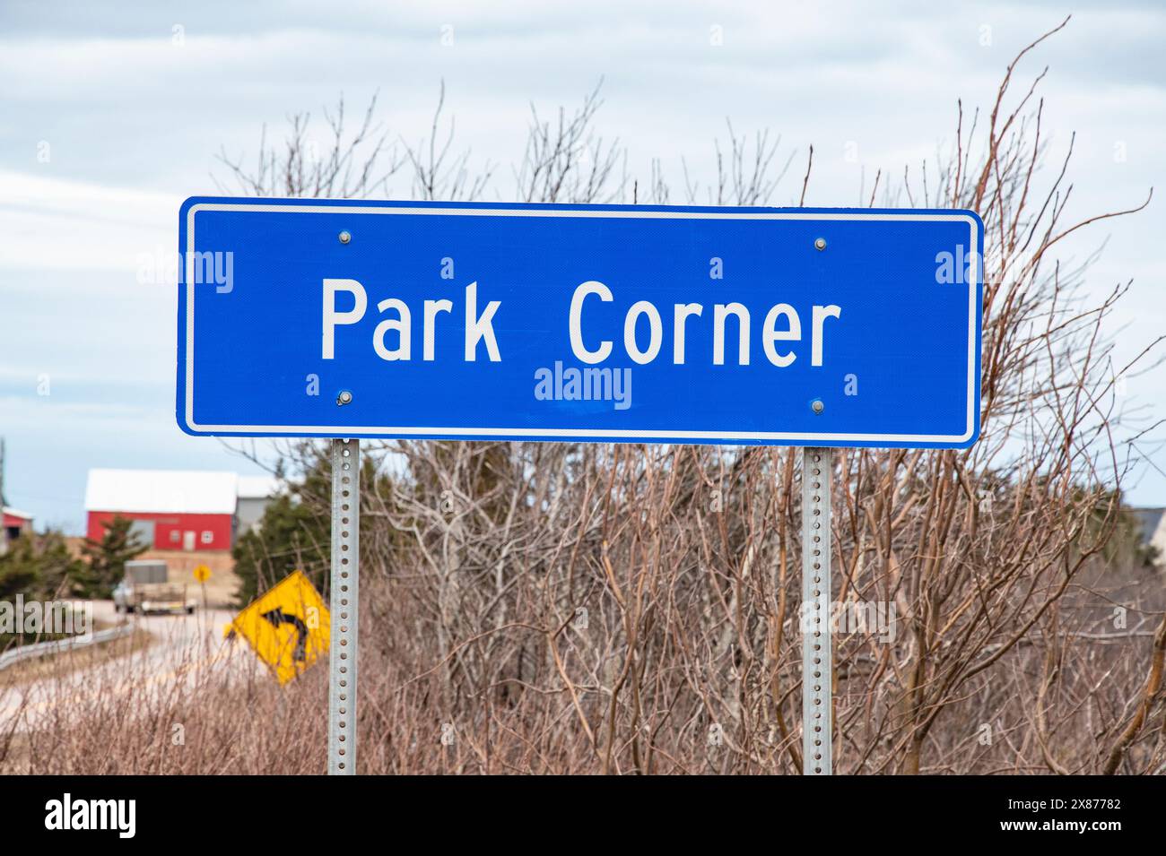 Welcome to Park Corner sign on route 20 in Prince Edward Island, Canada ...