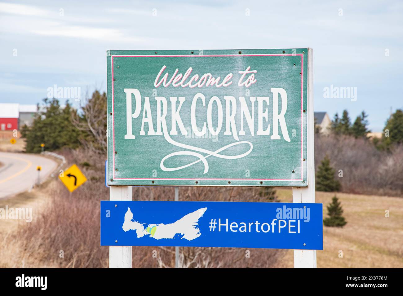 Welcome to Park Corner sign on route 20 in Prince Edward Island, Canada ...