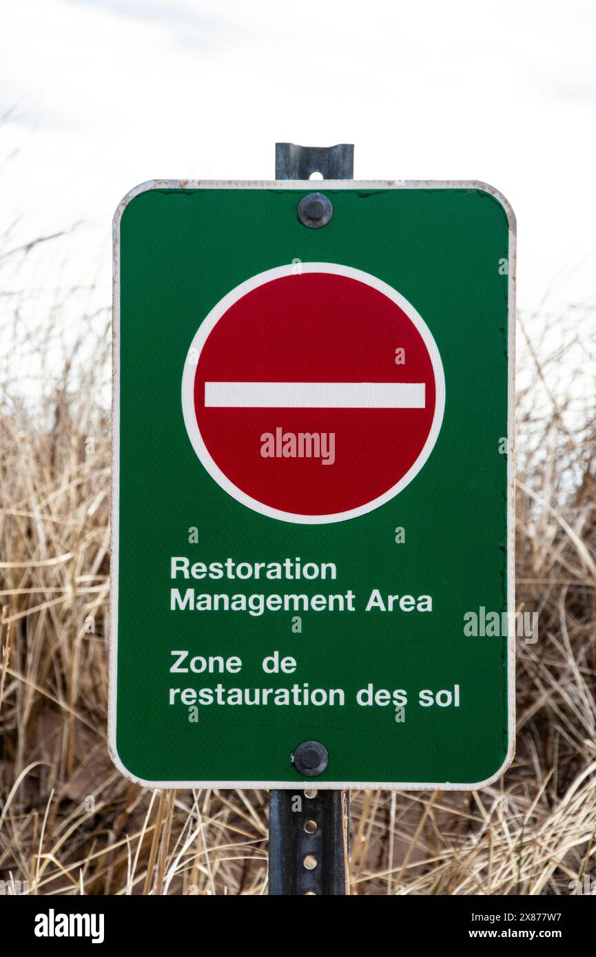 Do not enter restoration management area sign in Brackley Beach, Prince ...