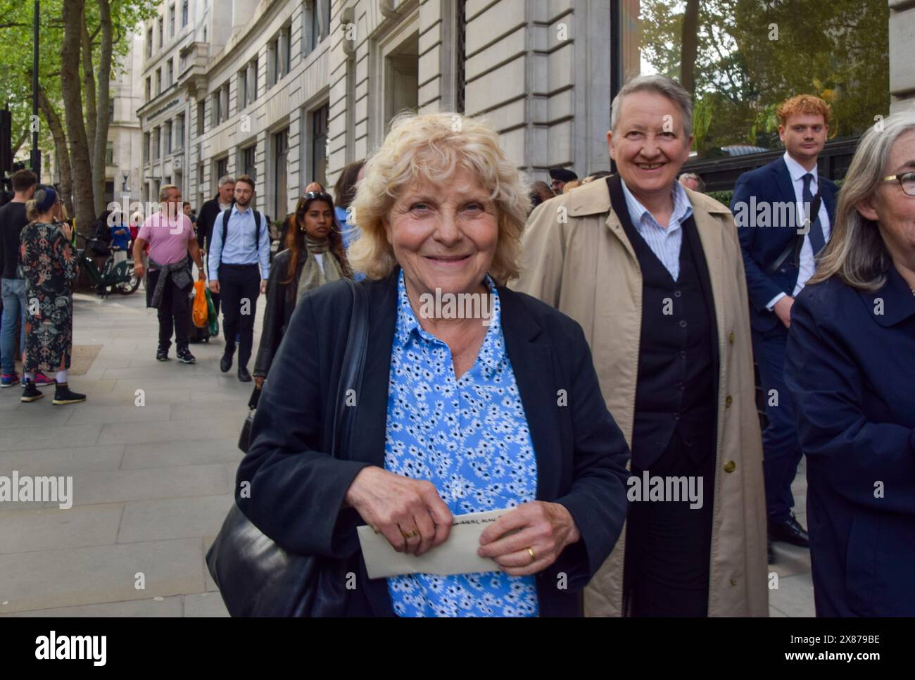 London, UK. 23rd May 2024. Former subpostmaster Jo Hamilton outside ...
