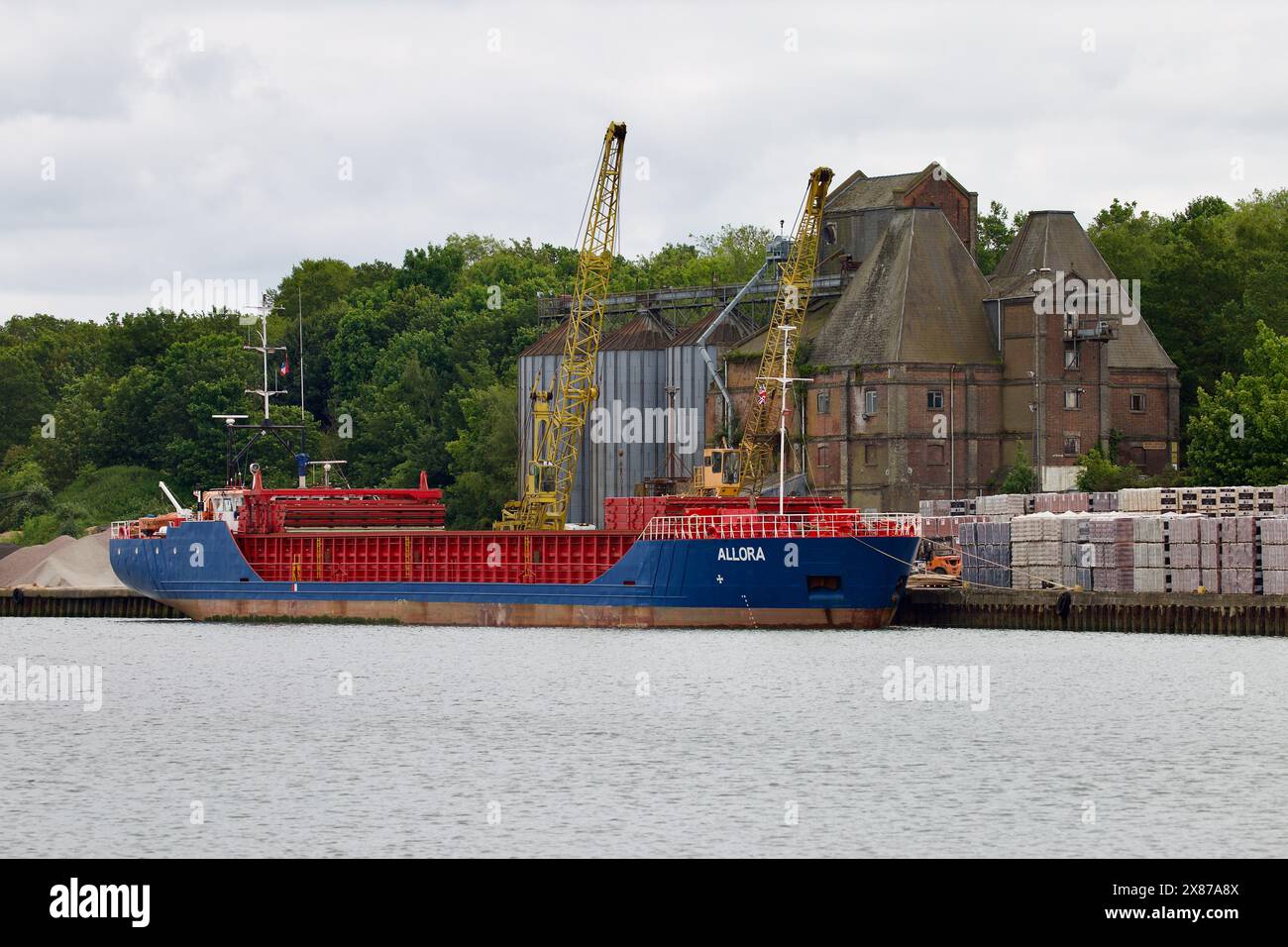 General Cargo Ship Allora berthed at Mistley Quay Stock Photo - Alamy