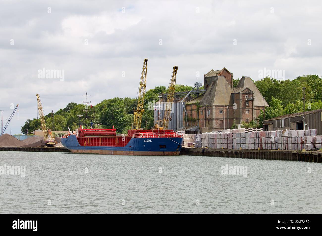 General Cargo Ship Allora berthed at Mistley Quay Stock Photo - Alamy