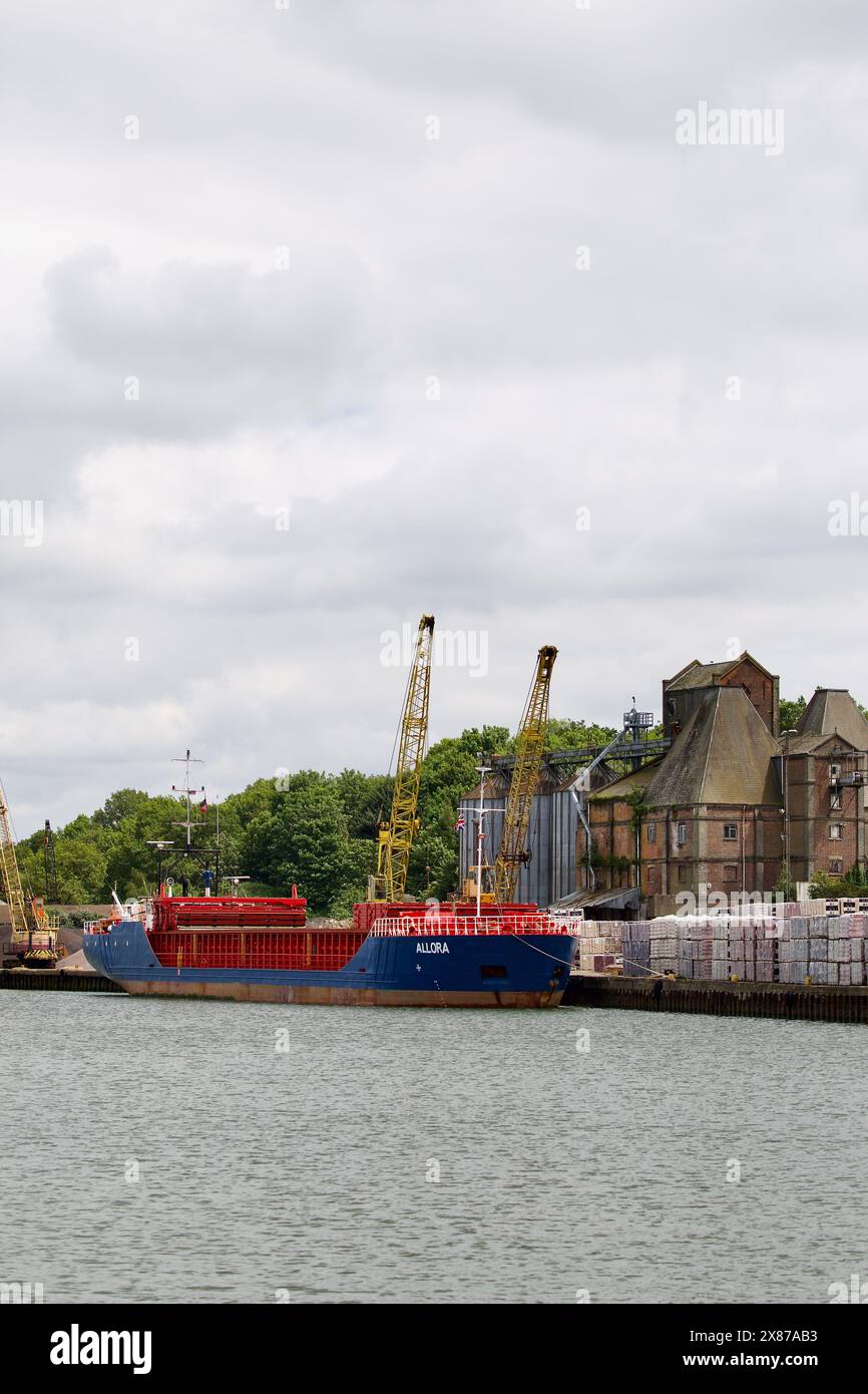 General Cargo Ship Allora berthed at Mistley Quay Stock Photo - Alamy