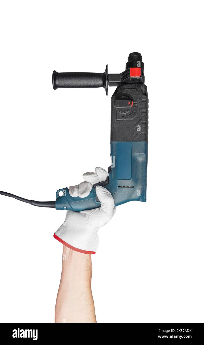 Tool drill power for construction. Electric hammer work building repair jackhammer. Perforator isolated worker screwdriver background hand. Pneumatic Stock Photo Alamy