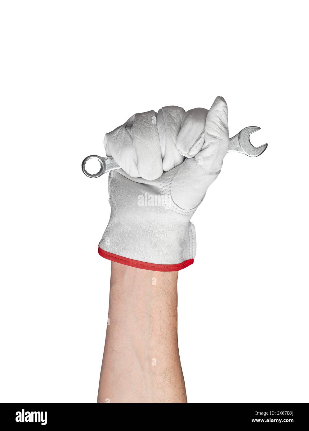 Spanner hand, wrench tool for mechanic repair service. Maintenance hold ...