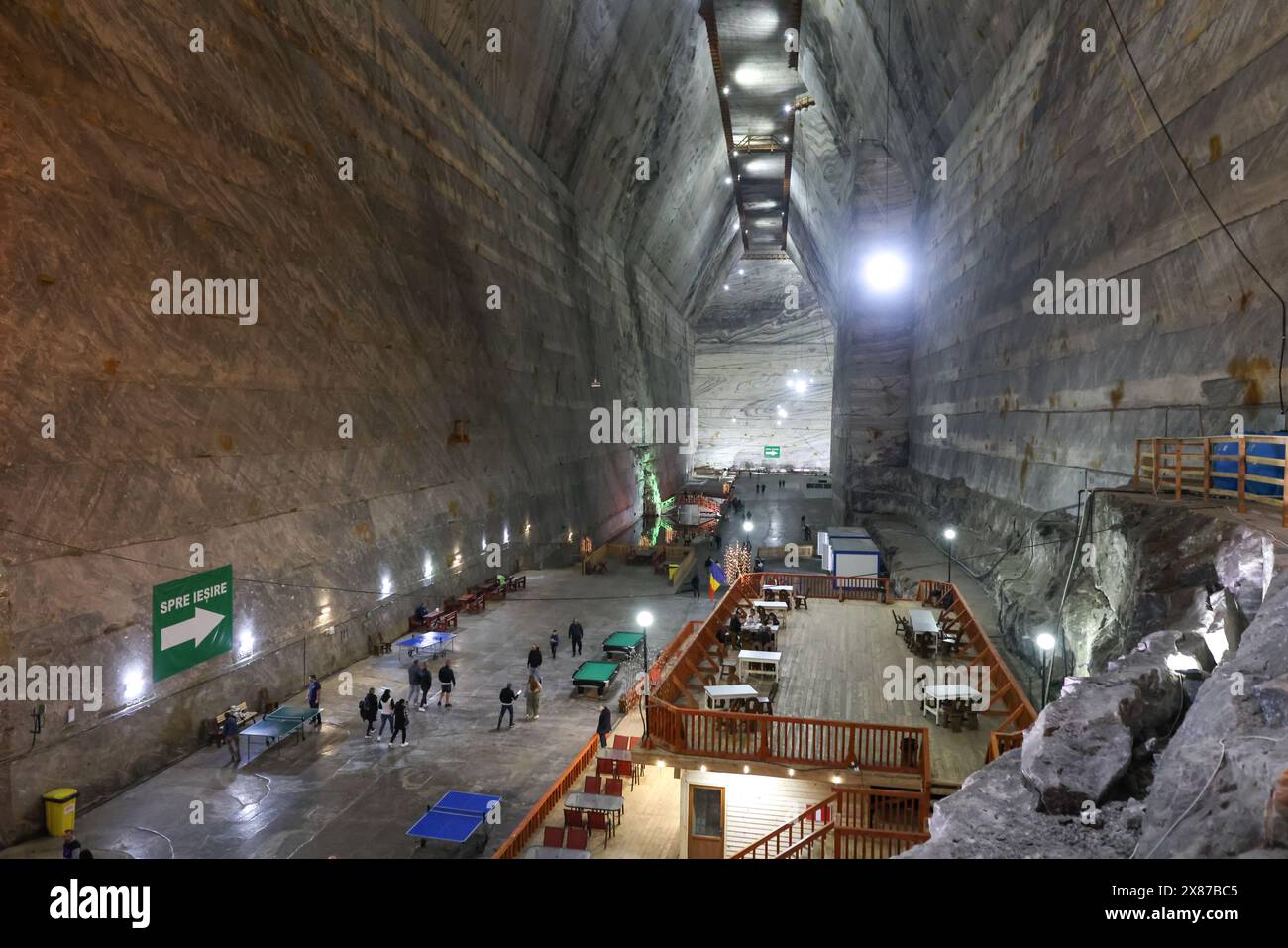 Tourists visit Slanic salt mine Stock Photo - Alamy