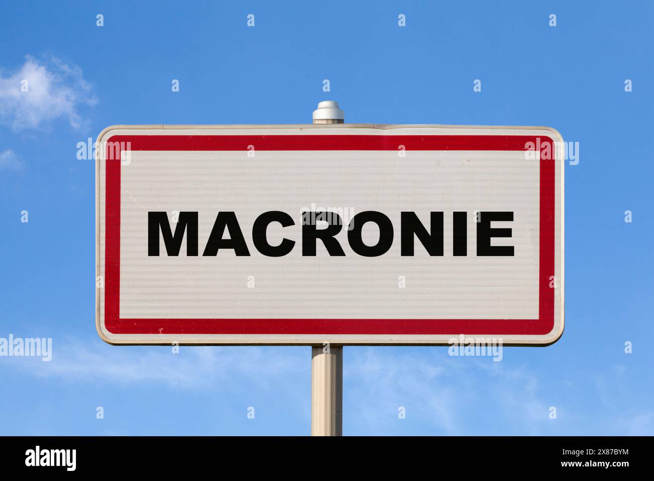 A French entry city sign against a blue sky indicating you're entering ...