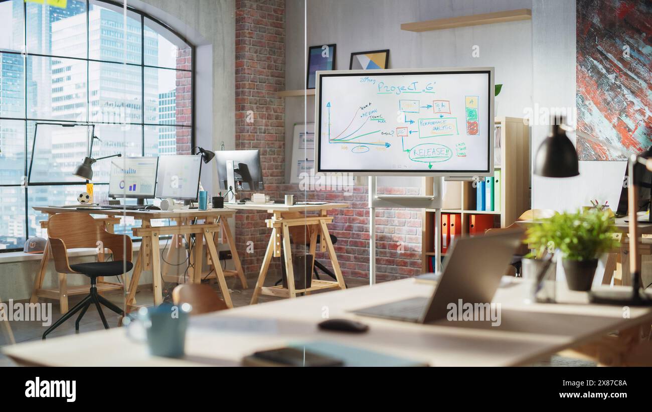 Empty Conference Room for Team Meetings in Modern Creative Agency with ...