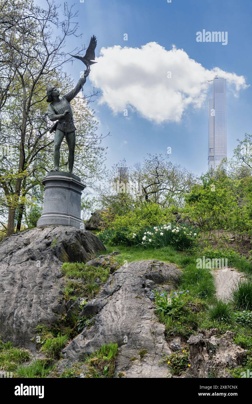 George Blackall Simonds' iron cast sculpture called "The Falconer" is ...