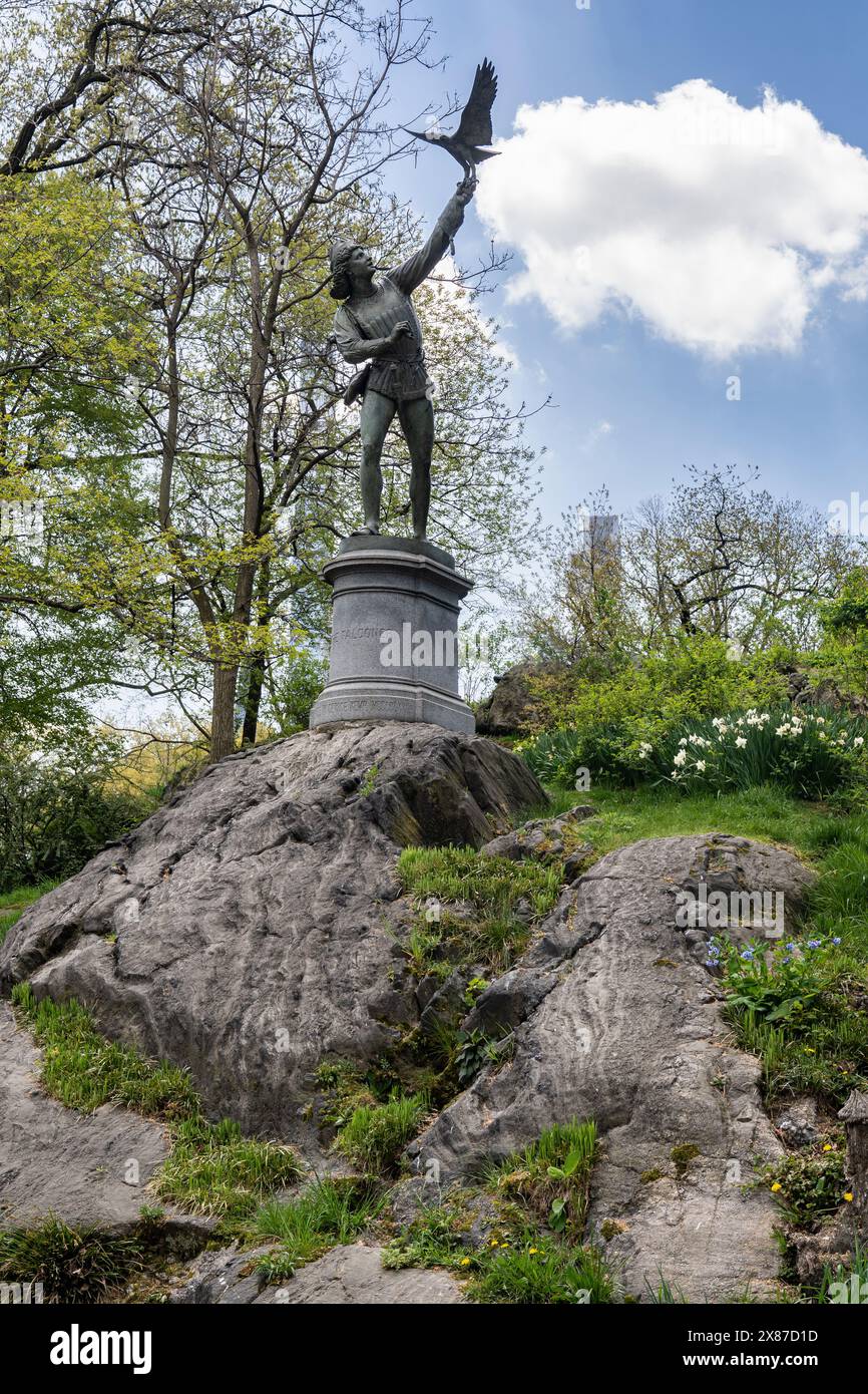 George Blackall Simonds' iron cast sculpture called "The Falconer" is ...