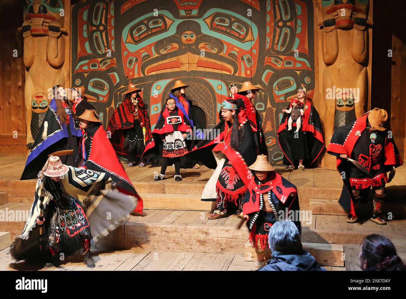 Traditional Tlingit dancing, Beaver Clan House, Saxman Village ...