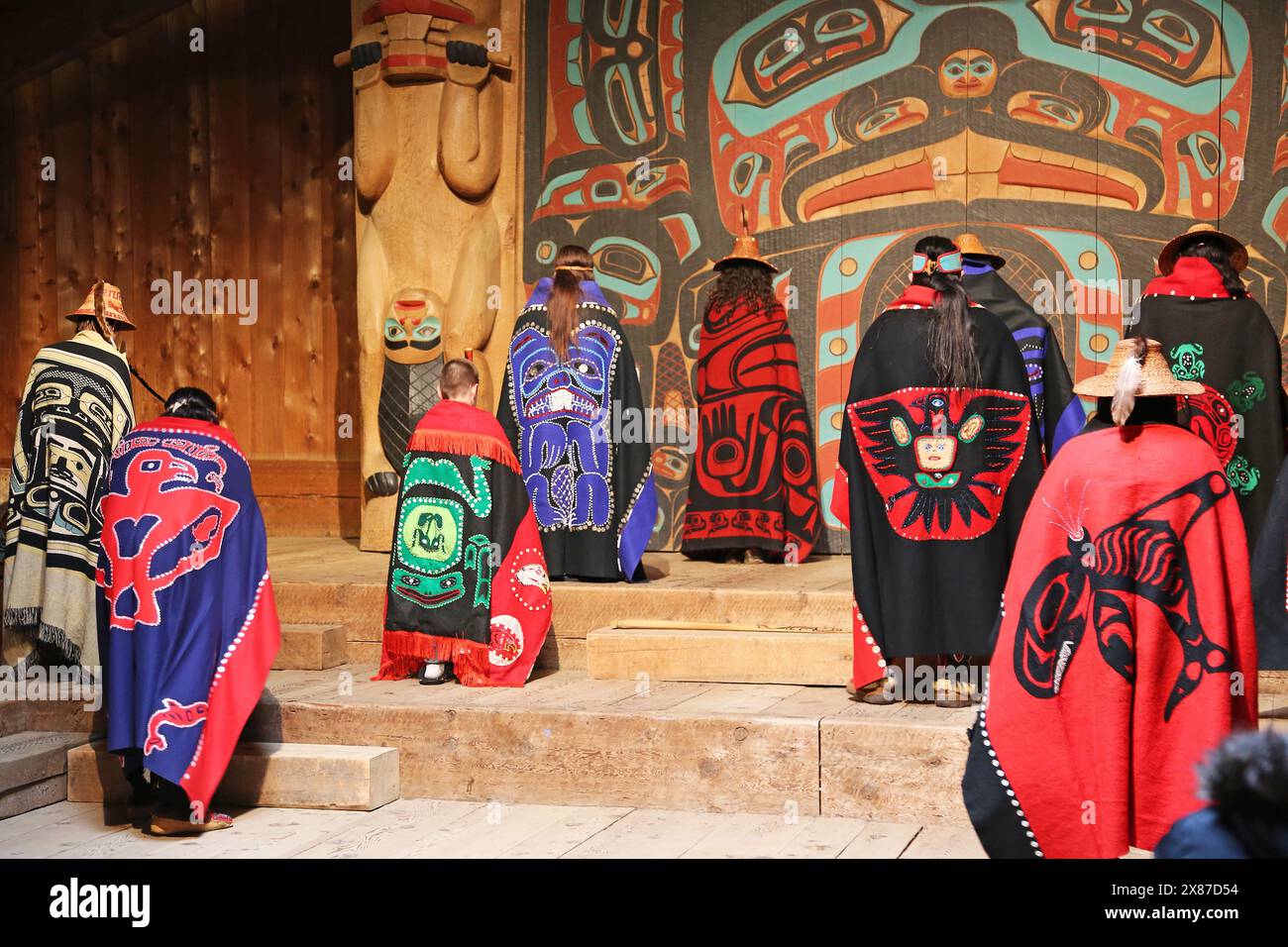 Traditional Tlingit dancing, Beaver Clan House, Saxman Village ...