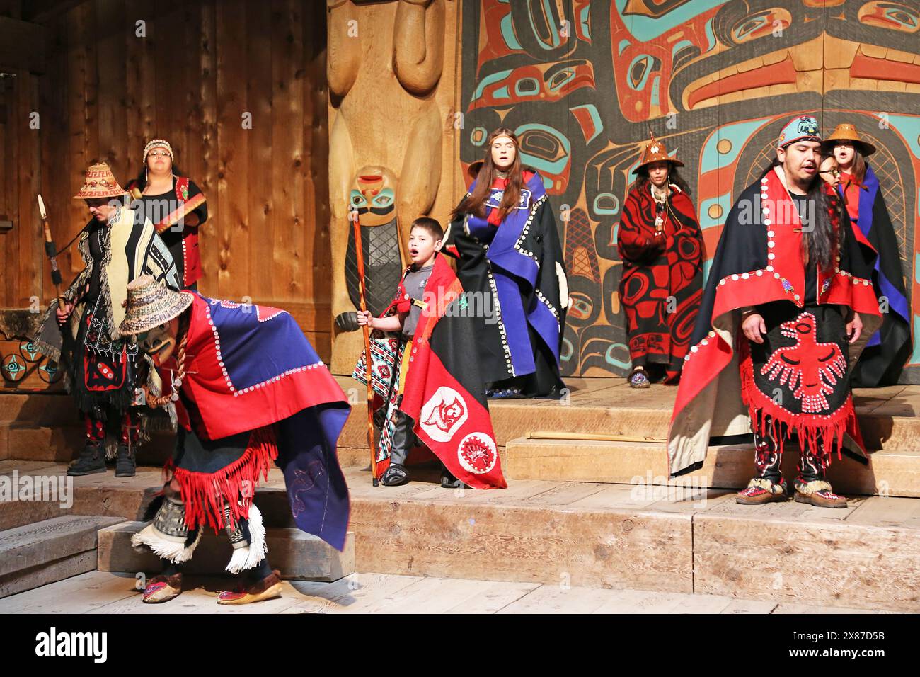 Traditional Tlingit dancing, Beaver Clan House, Saxman Village ...